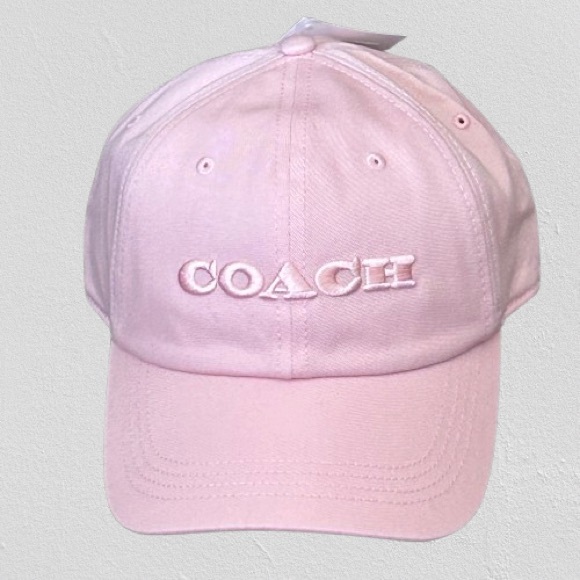 Coach | Accessories | Coach Embroidered Logo Baseball Cap Blush Pink ...